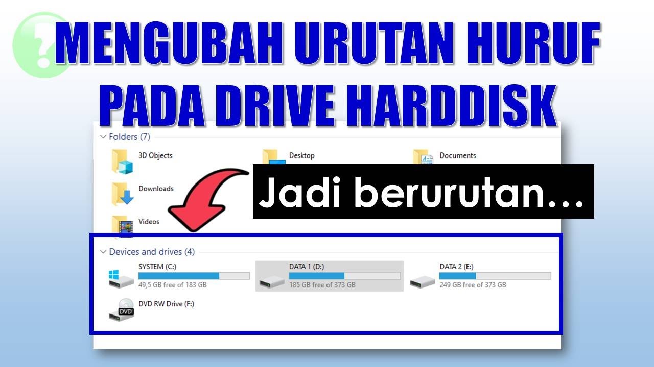 Cara Merubah Urutan Drive Harddisk - YouTube