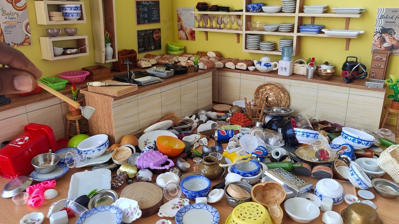 Miniature Real Cooking Bakery Kitchen Set installation | Mini kitchen ...