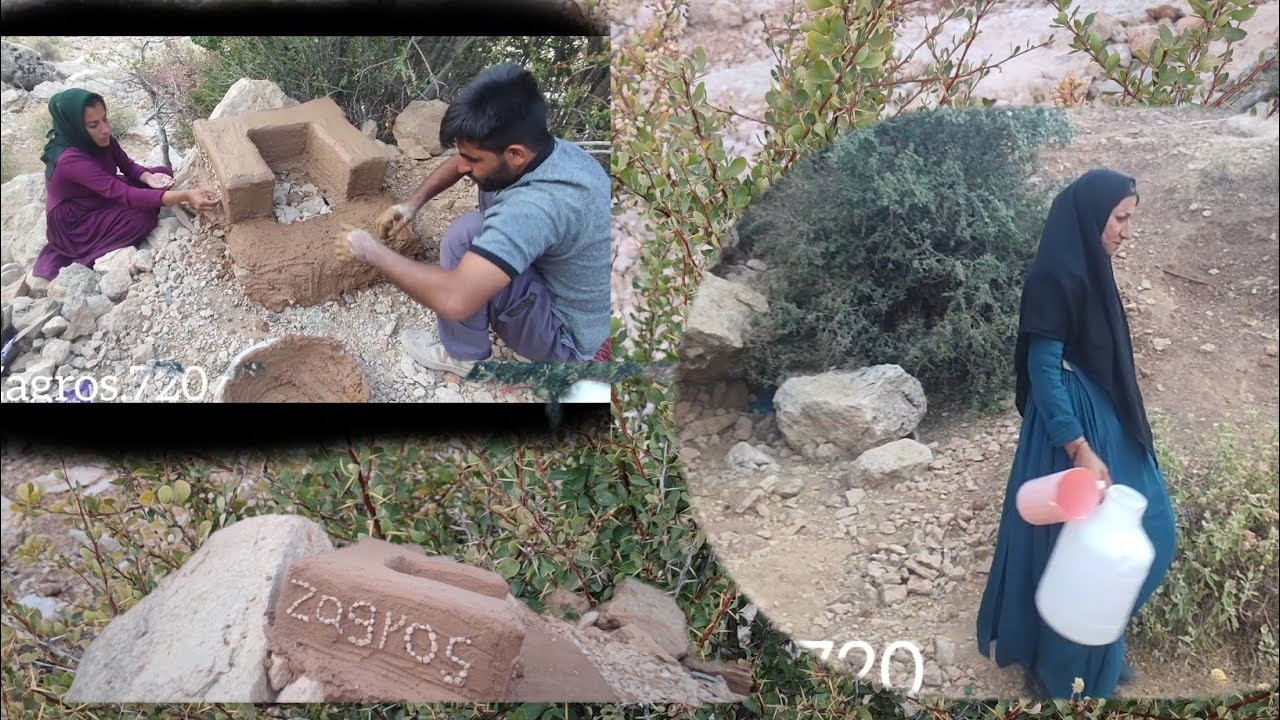 Making a traditional Iranian oven for cooking food and tea.....#doora# ...