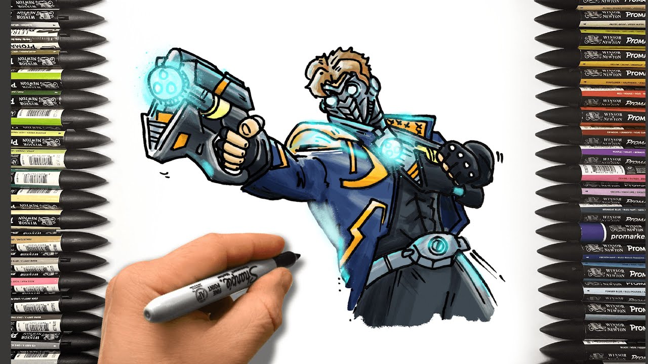 How To Draw Star-Lord | Marvel Rivals x Guardians of the Galaxy | Step ...