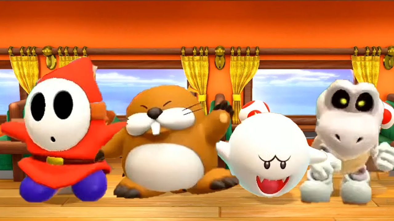 Super Mario Party - Shy Guy Vs Monty Mole Vs Boo Vs Dry Bones ...