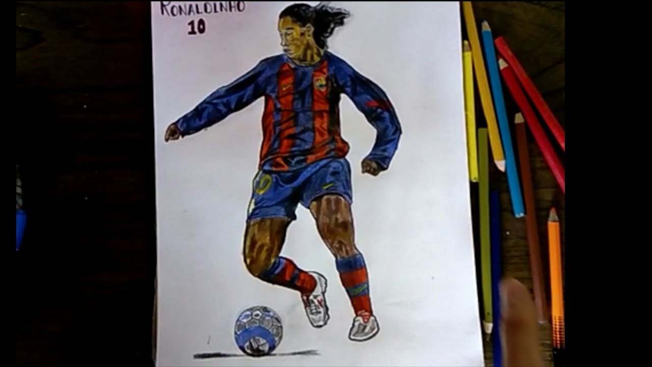 Dibujando a Ronaldinho ⚽ - YouTube