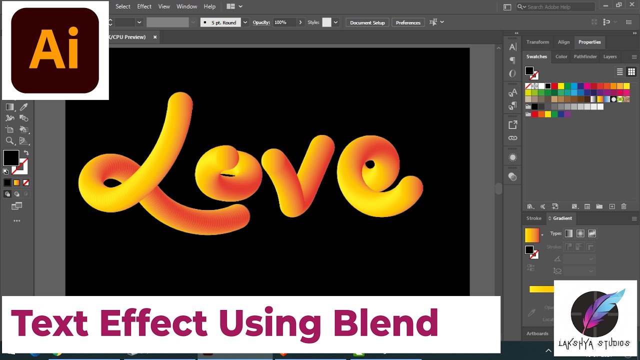 Text Effect Using Blend Tool in Adobe Illustrator - YouTube