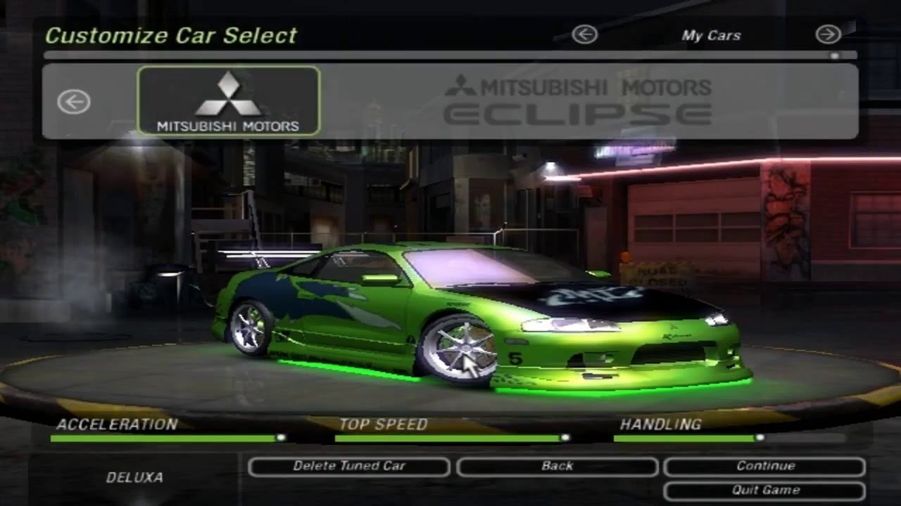 NFS Underground 2 : Fast And Furious Brian's Mitsubishi Eclipse - YouTube