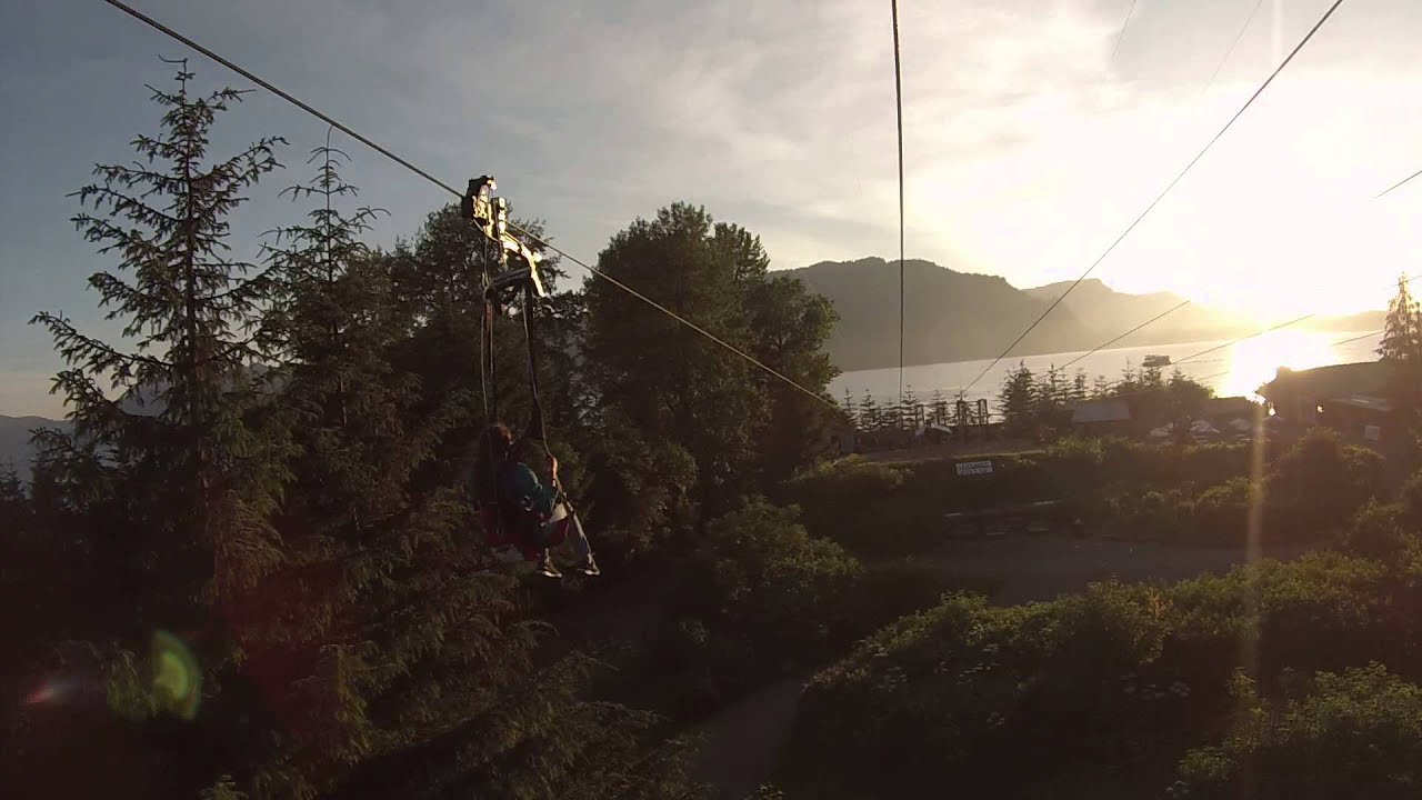 Ruby rides the Icy Strait Point ZipRider, Hoonah AK - YouTube