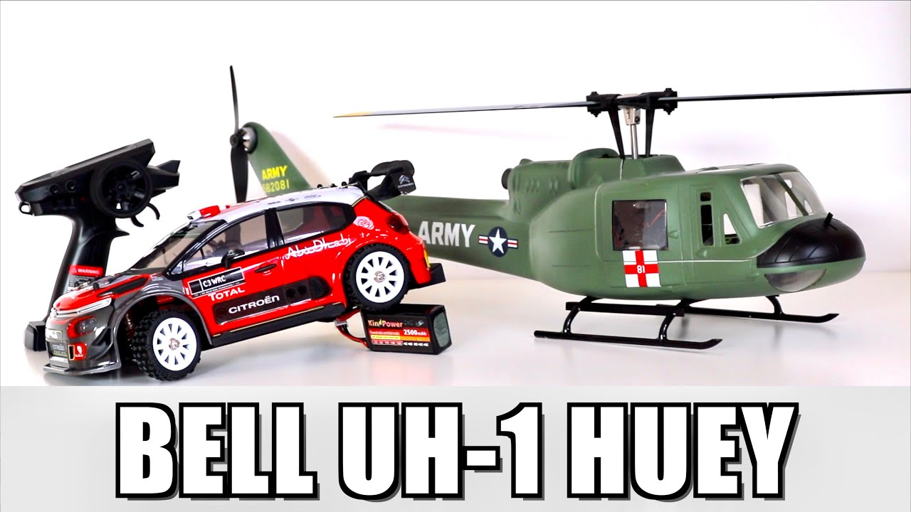 BELL UH-1 HUEY - Test Flight with my New 3s LiPo Batteries - YouTube