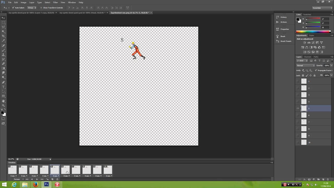 Construct 2 Creating Game Character Spritesheet In Details Using Photoshop Part 3 Youtube