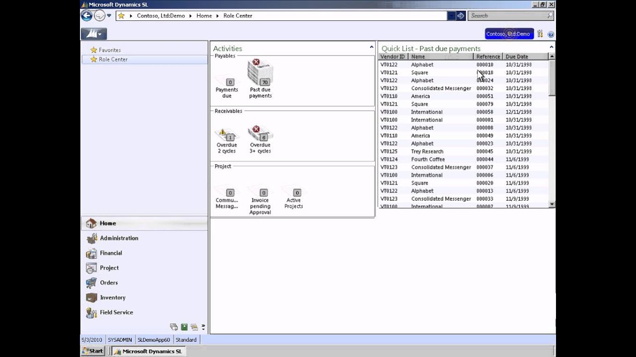 Microsoft Dynamics SL: User Interface - YouTube