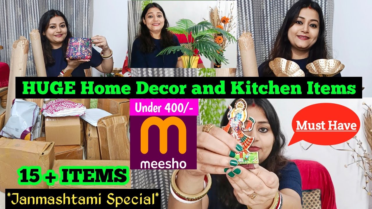 *HUGE* Meesho Home Decor Haul under 400/- Meesho Kitchen Items Must ...