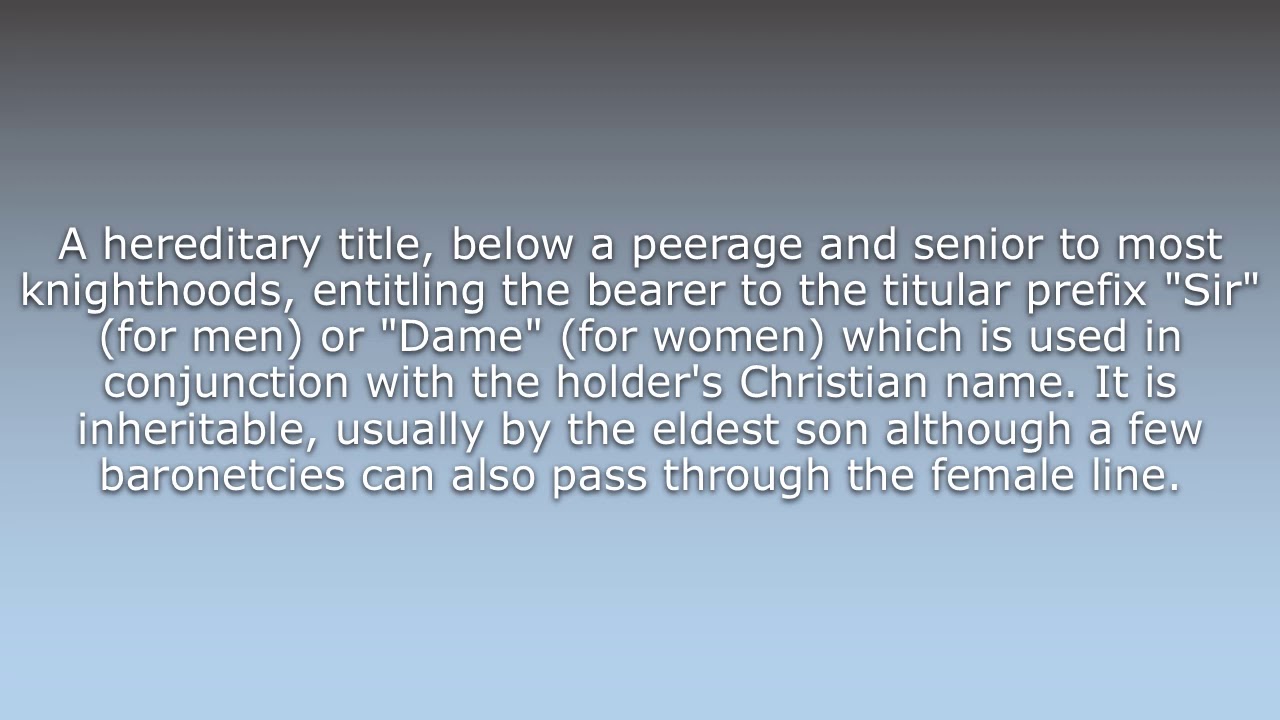what-does-baronet-mean-youtube