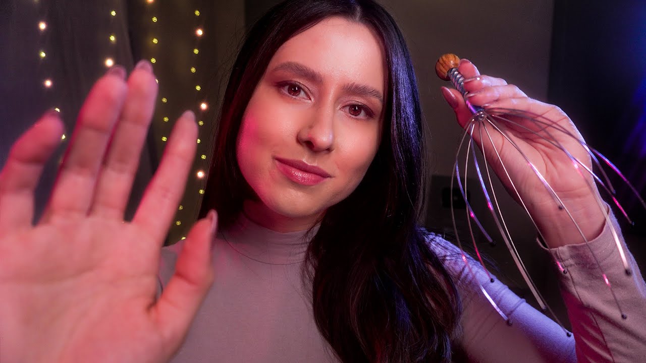 ASMR to relax and fall asleep 💤 scalp massage, camera brushing ...