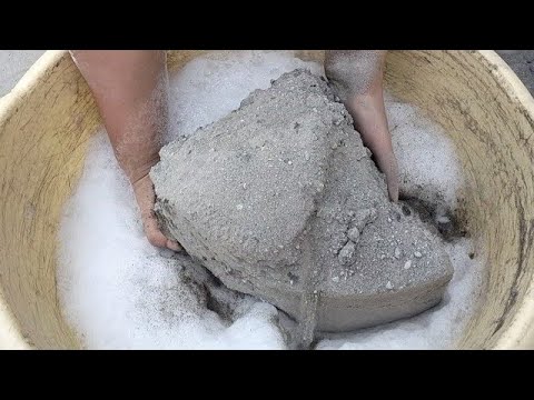 ASMR:super duper crispy soft dusty black concrete sand huge chunks ...