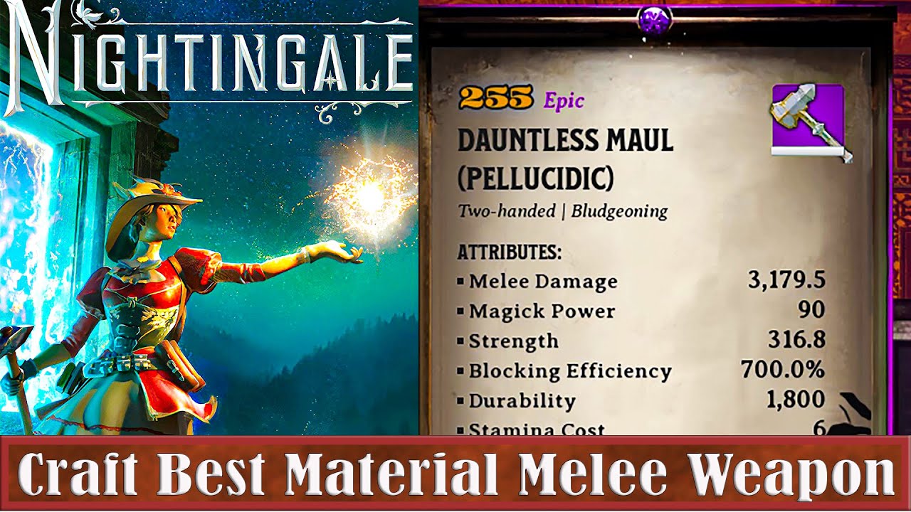 Nightingale How To Craft Best Material Melee Weapon - YouTube