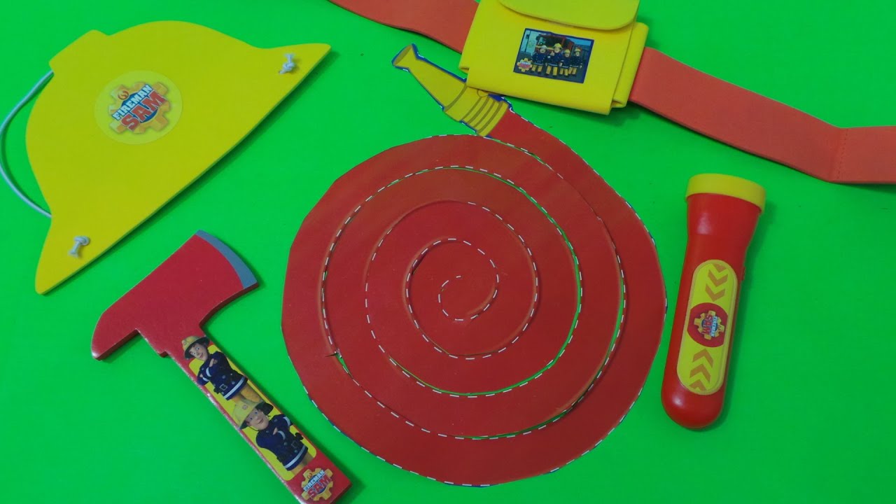 FIREFIGHTER FIREMAN SAM FIRE RESCUE PACK HOW TO MAKE HIS HOSE - YouTube