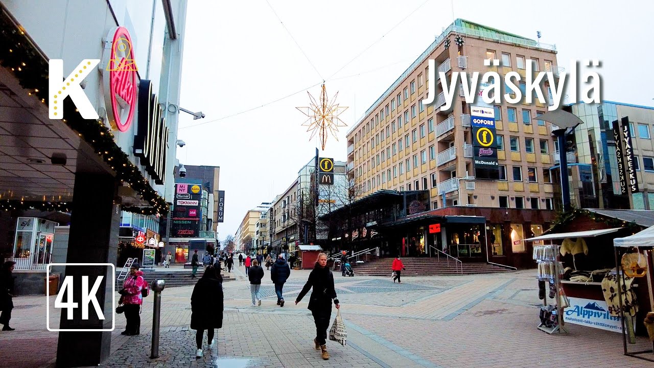 Winter Walk in Jyväskylä - YouTube
