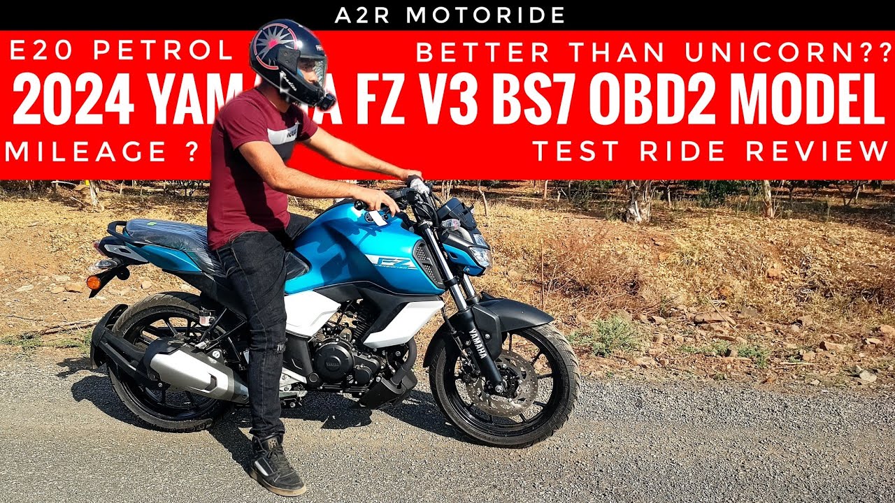 2024 Yamaha FZ V3 Cyan Blue Ride Review - Better Than Honda Unicorn Bs7 ...