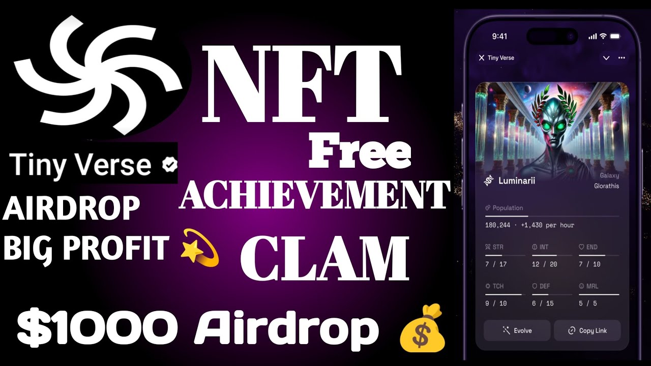 Tiny Verse Airdrop Update Today NFT Achievement Clam - YouTube
