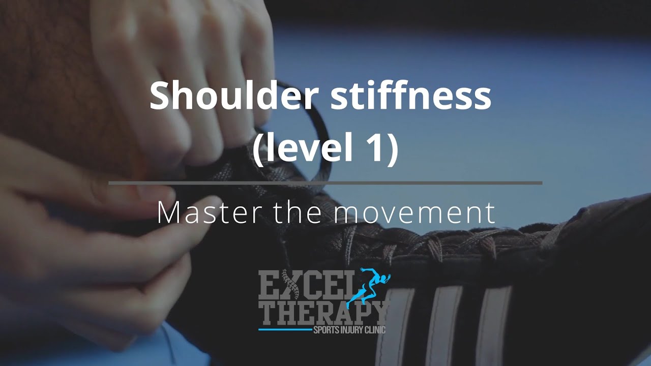 Shoulder stiffness exercise to strengthen rotator cuff (level 1) - YouTube