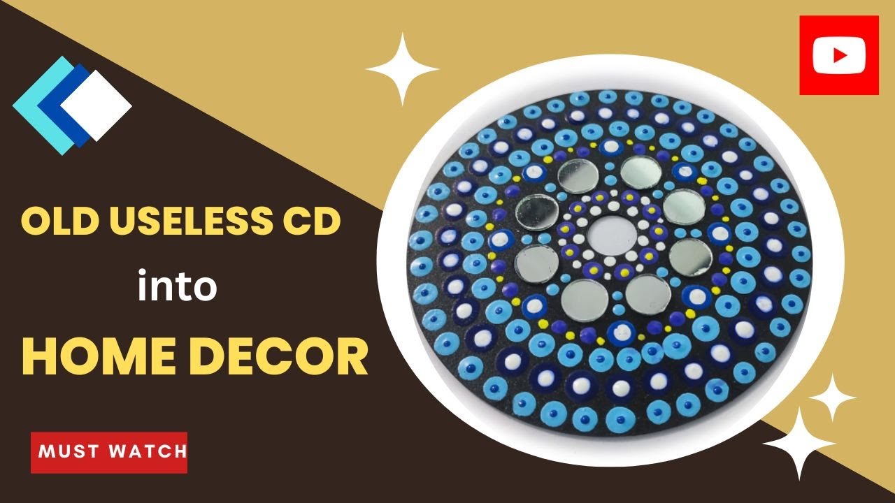 Useless CD into Home Decor Item 🔥🔥 || Dot Mandala Creative Art - YouTube