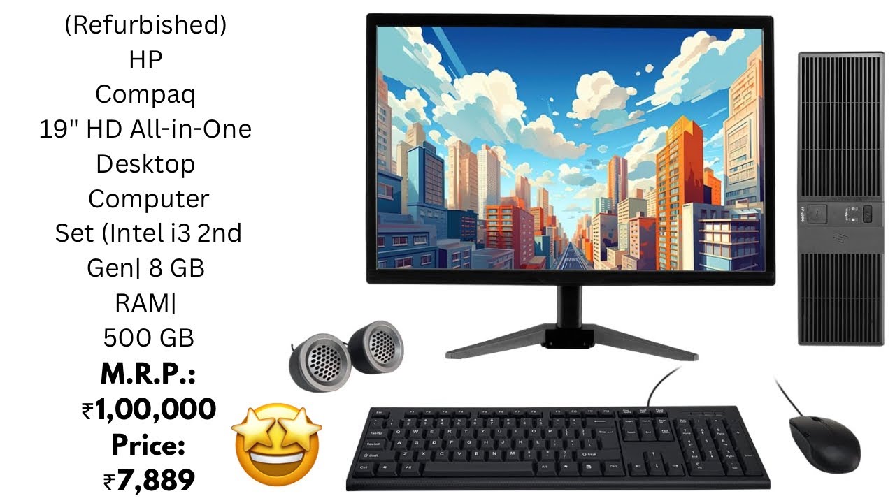 (Refurbished) HP Compaq 19" HD All-in-One Desktop Computer Set (Intel ...