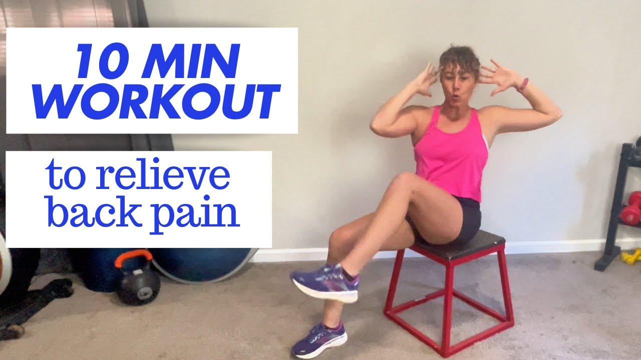 Quick 10 min chair workout to help relieve back pain - YouTube