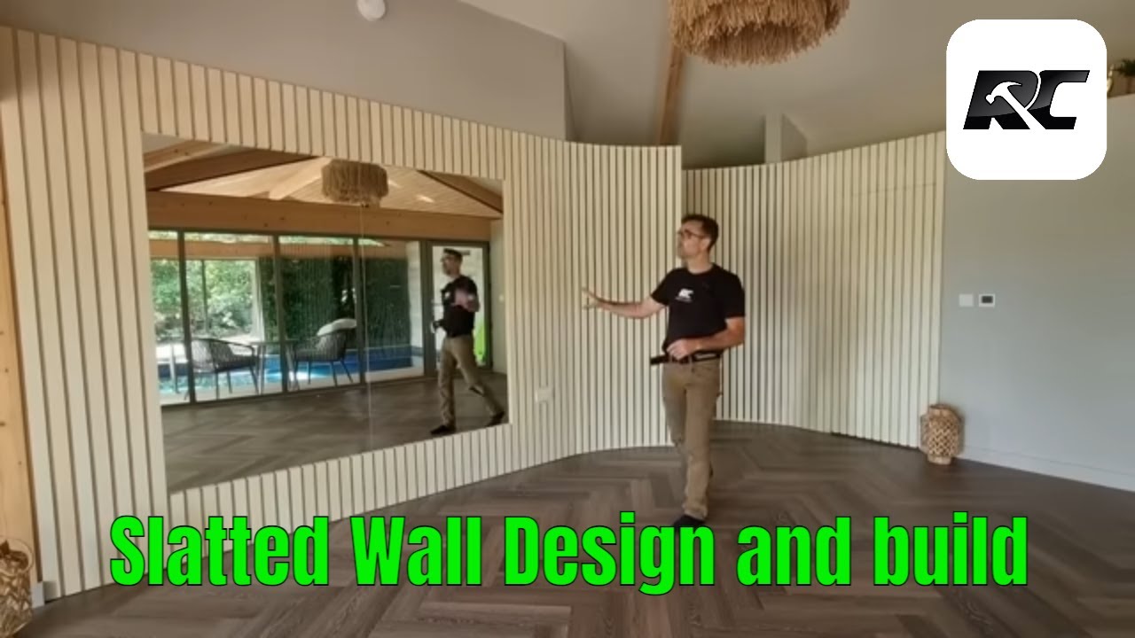 Incredible PLYWOOD!! Slatted Wall With Amazing Curved Screens And ...