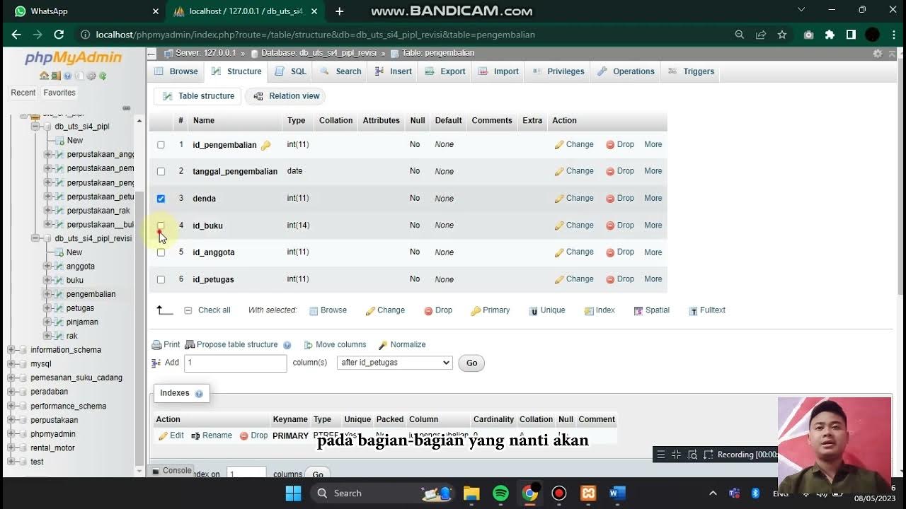 membuat database perepustakaan pada php.myadmin - YouTube