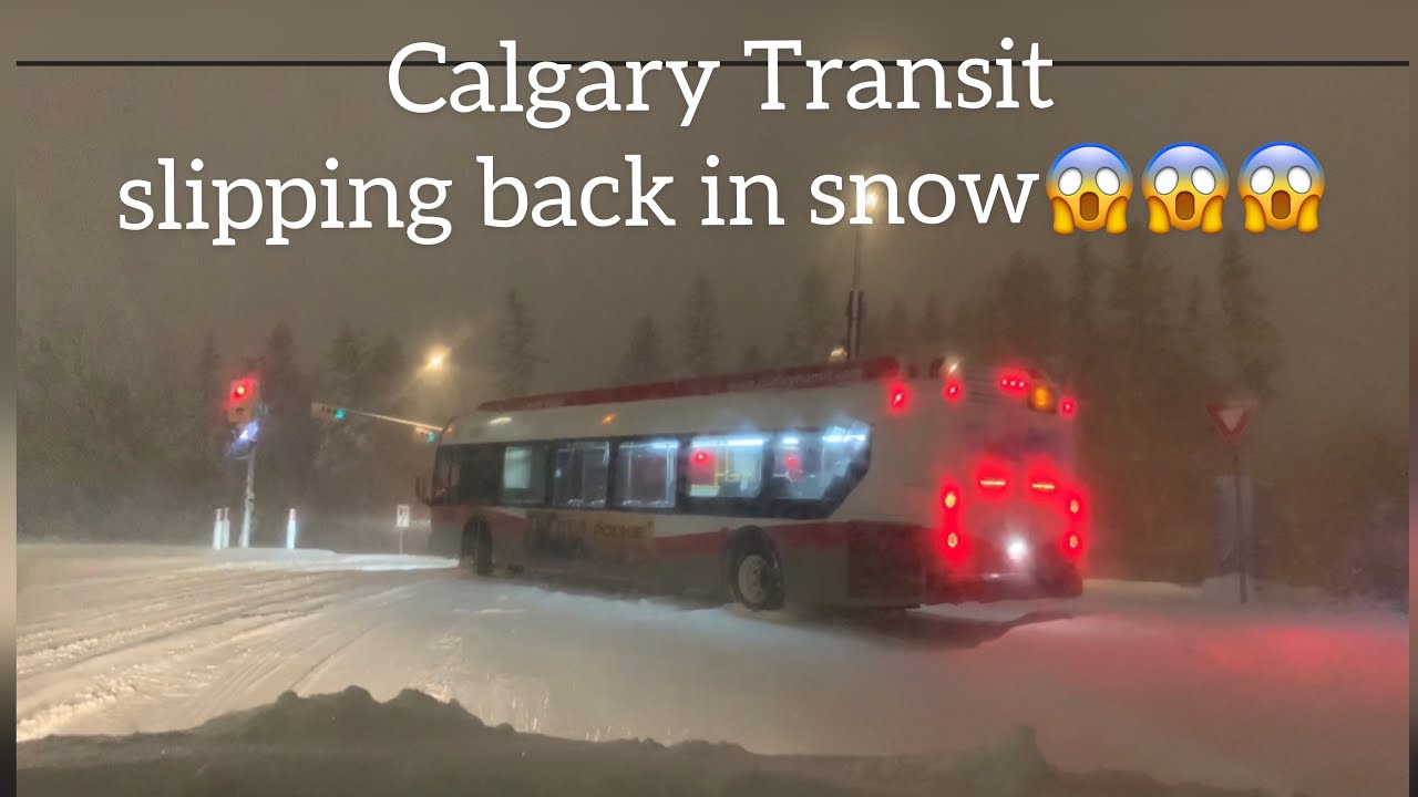 Calgary Transit slipped back in heavy snow storm || Heavy snow storm in ...