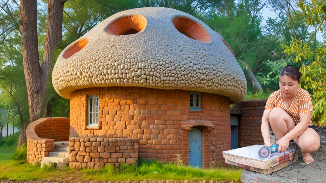 Build a mushroom-shaped house 2024 - Installing Electrical Lines ...