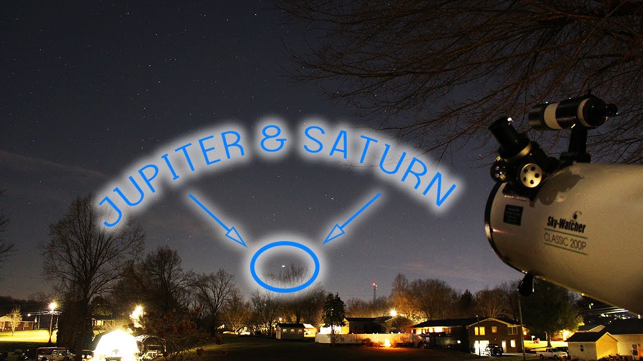 Jupiter & Saturn GREAT CONJUNCTION Through Dobsonian Telescope - YouTube
