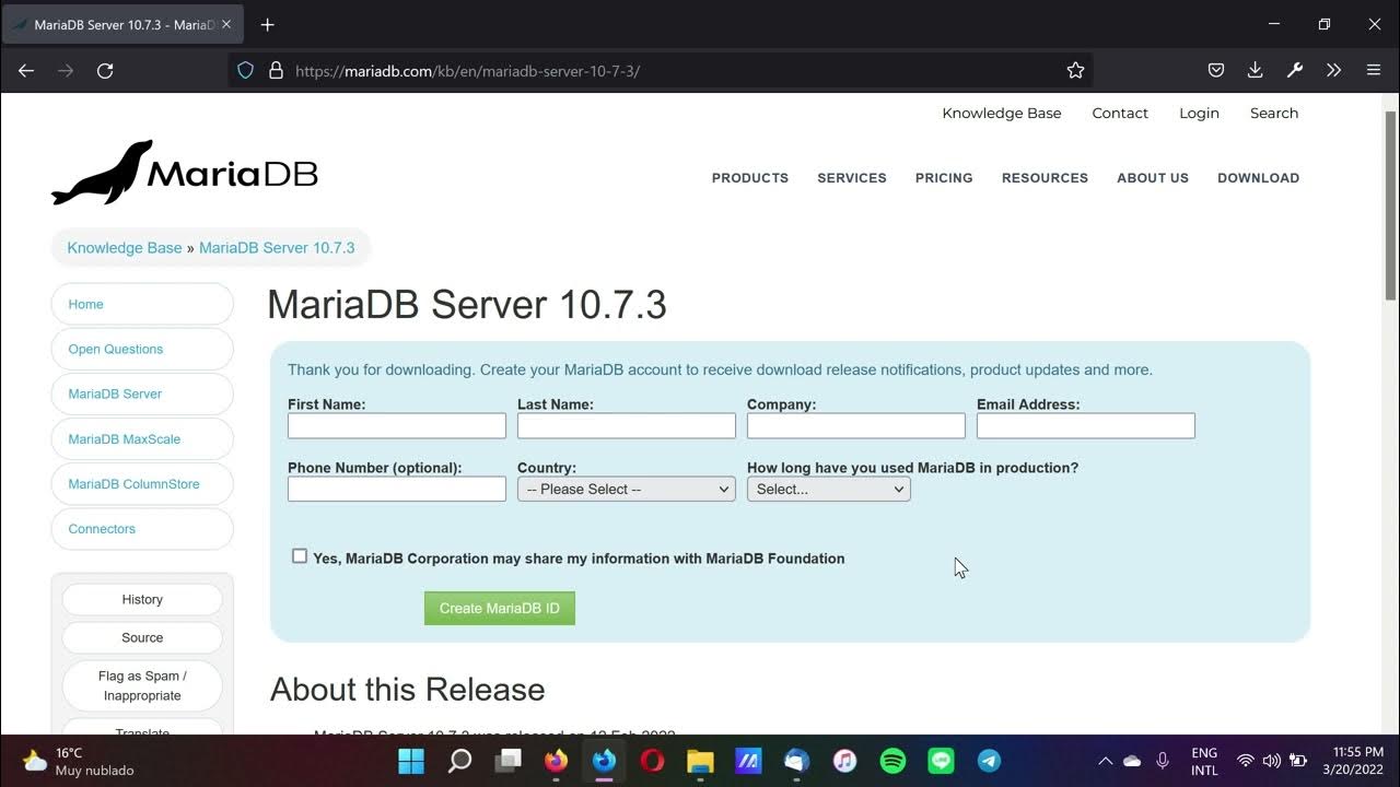 Instalando MariaDB en Windows - YouTube