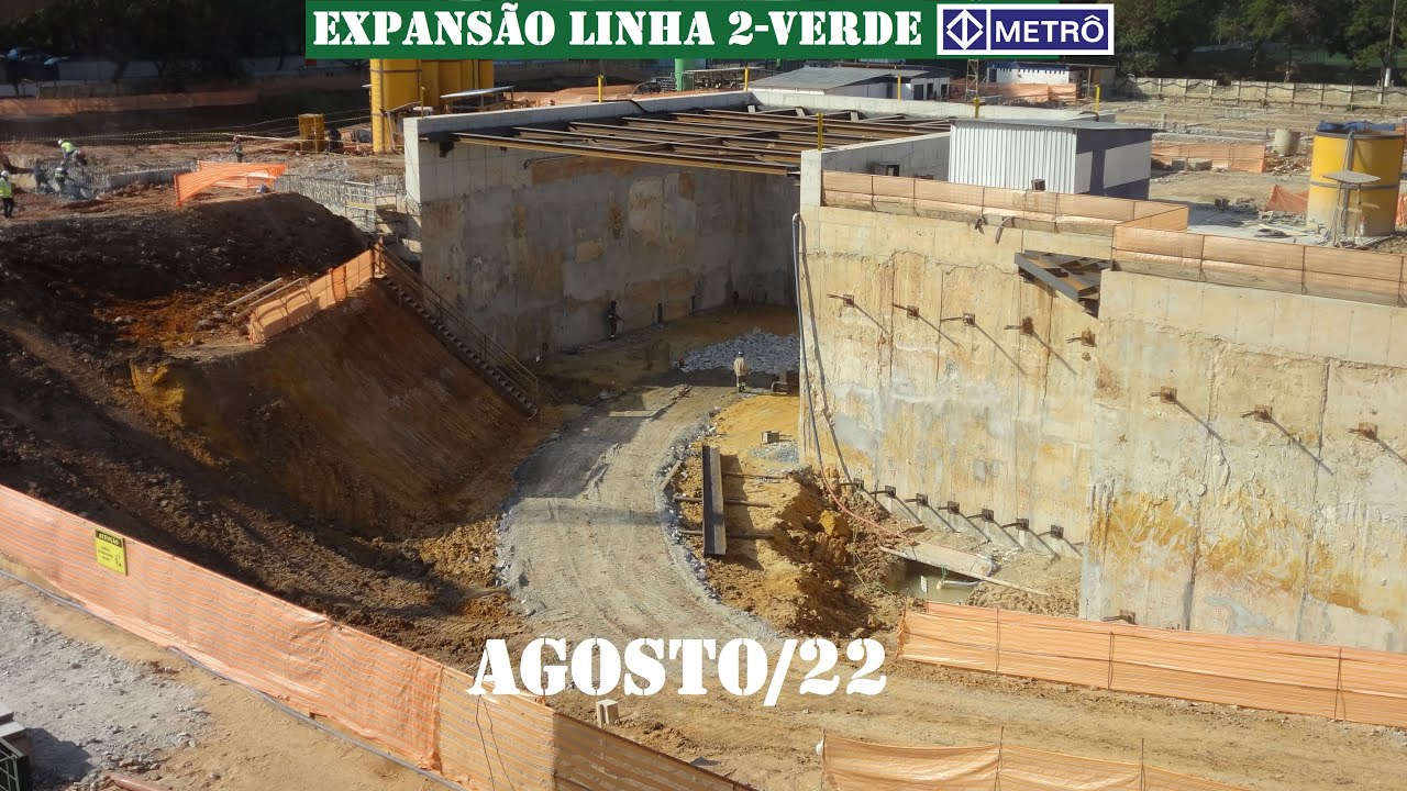 Obras de expansão Linha 2-Verde do metrô de São Paulo Agosto/2022 - YouTube