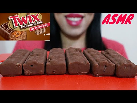ASMR | Twix Triple Chocolate Ice Cream Bars *CRUNCHY EATING SOUNDS* NO ...