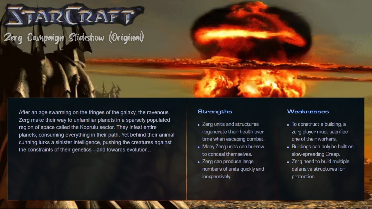 StarCraft Classic Zerg Campaign Slideshow (Original) - YouTube