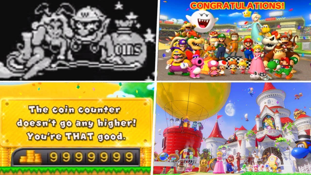 Evolution of 100% Endings in Mario Games (1994 - 2019) - YouTube