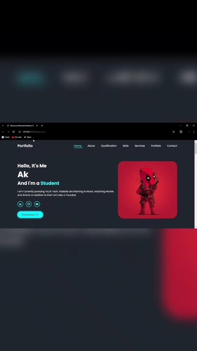Responsive Portfolio Website Part 1 Html Css Javascript Webdevelopment Webdesign Shorts