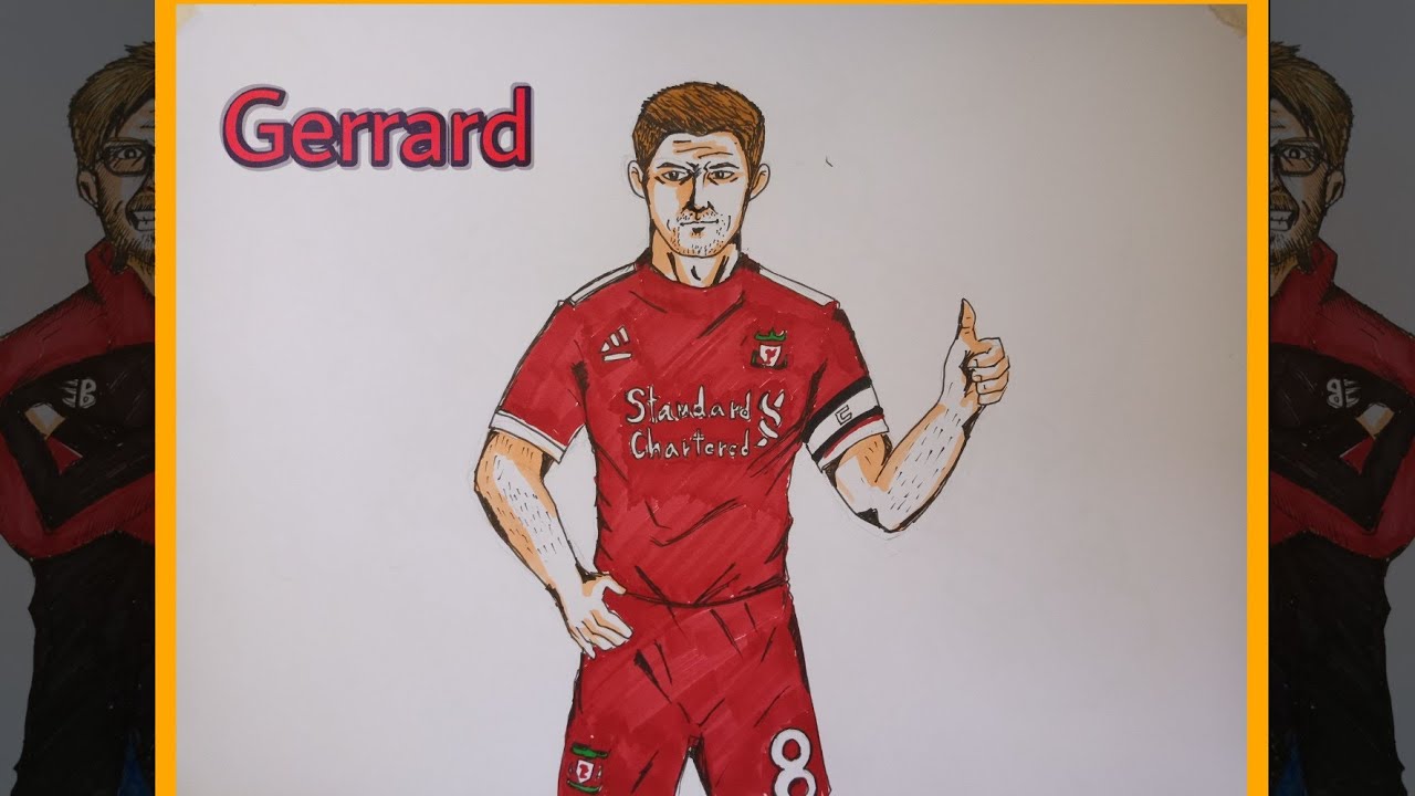 Drawing Steven Gerrard ตำนานลิเวอร์พูล - YouTube