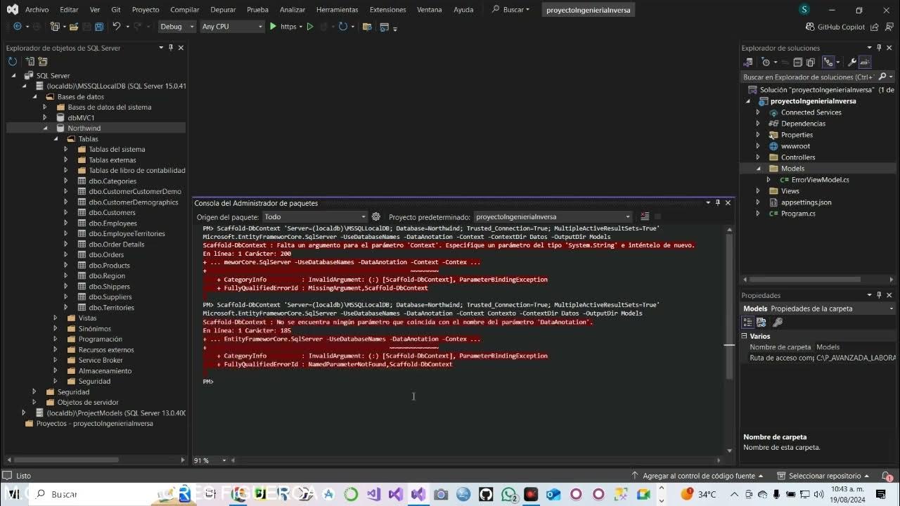 Video#5-Crear B.D, Ingeniería Inversa (scaffold), utilizando el explorador objetos de SQL Server ...