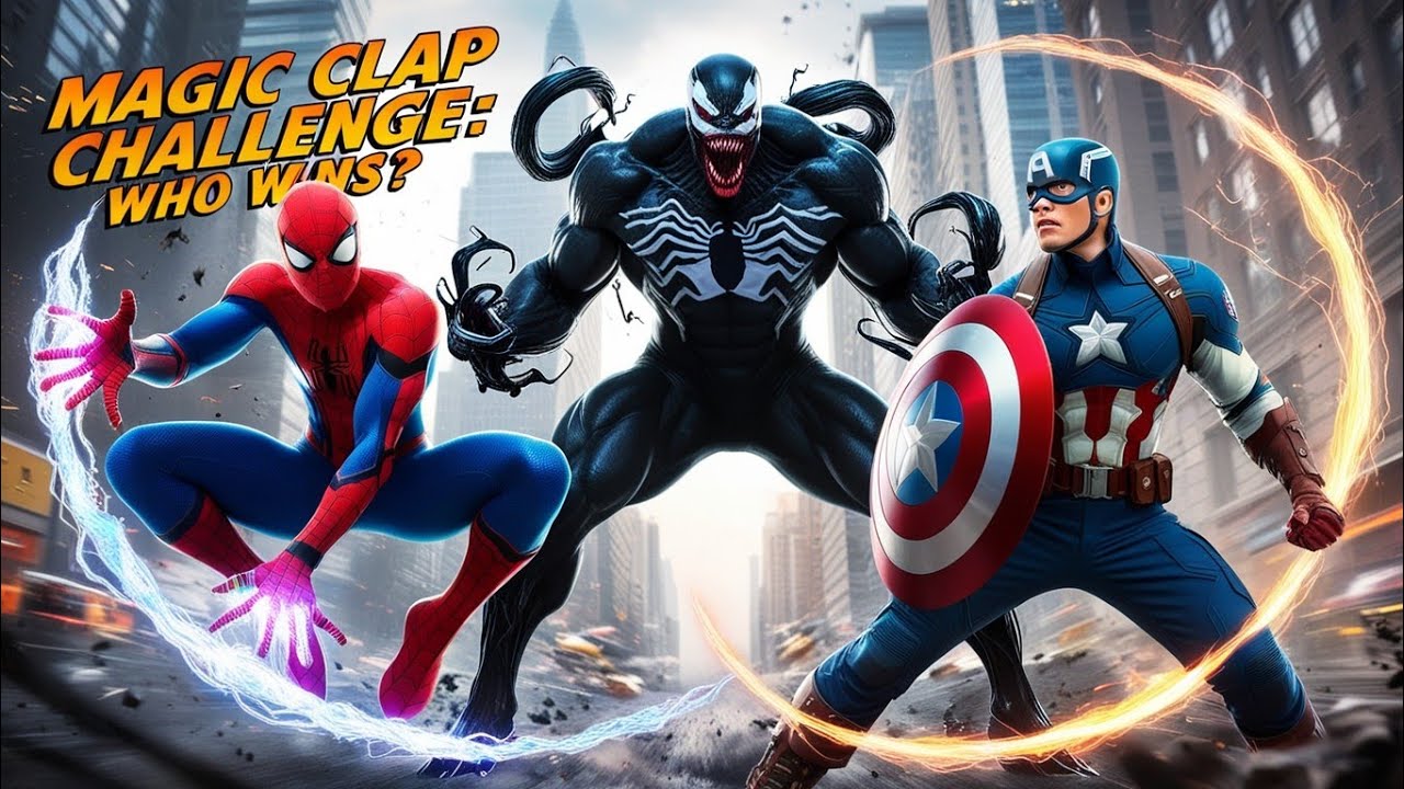 Spider-Man vs Venom vs Captain America: Epic Magic Clap Challenge # ...