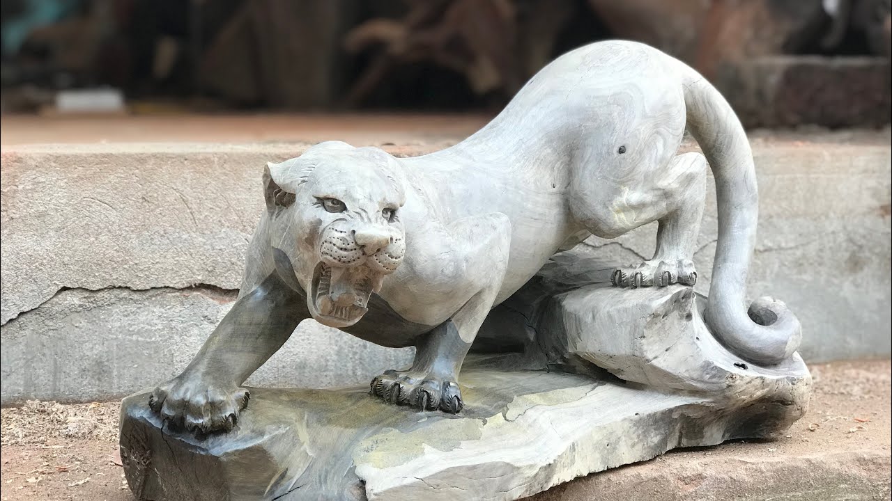 Great wood leopard carvings | TUAN WOOD CARVINGS - YouTube