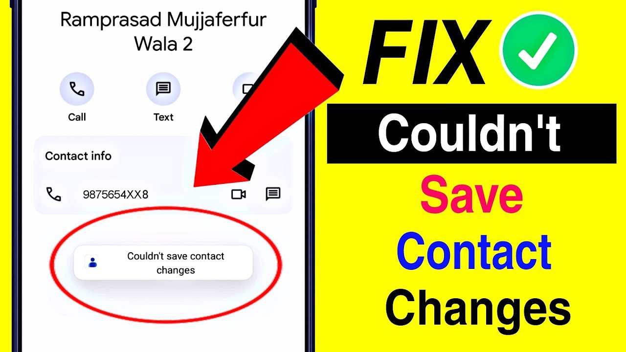 how to solve couldn't save contact changes | couldn't save contact ...