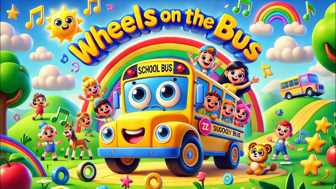 Wheels on the Bus | 3D Animated Nursery Rhymes for Kids | Fun Sing ...