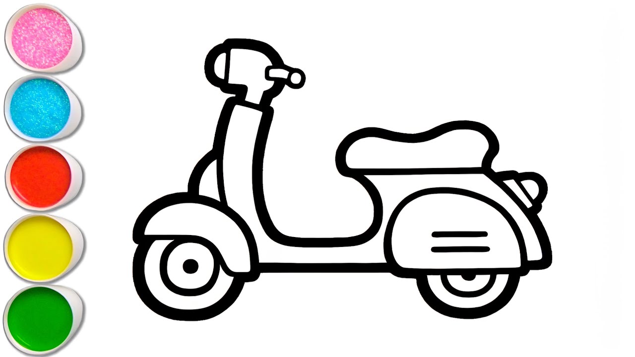 Electric Motorcycle Drawing, Coloring,Painting For kids and Toddler ...