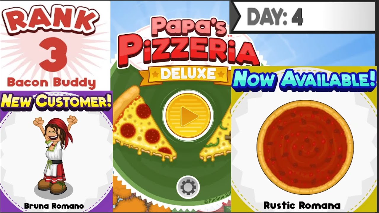 Papa's Pizzeria Deluxe! | Rank 3 - Bruna Romano + Rustic Romana Sause ...