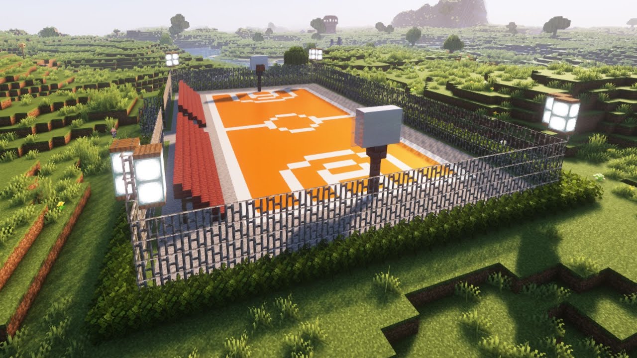 Minecraft Basketball Court! | Tutorial | - YouTube