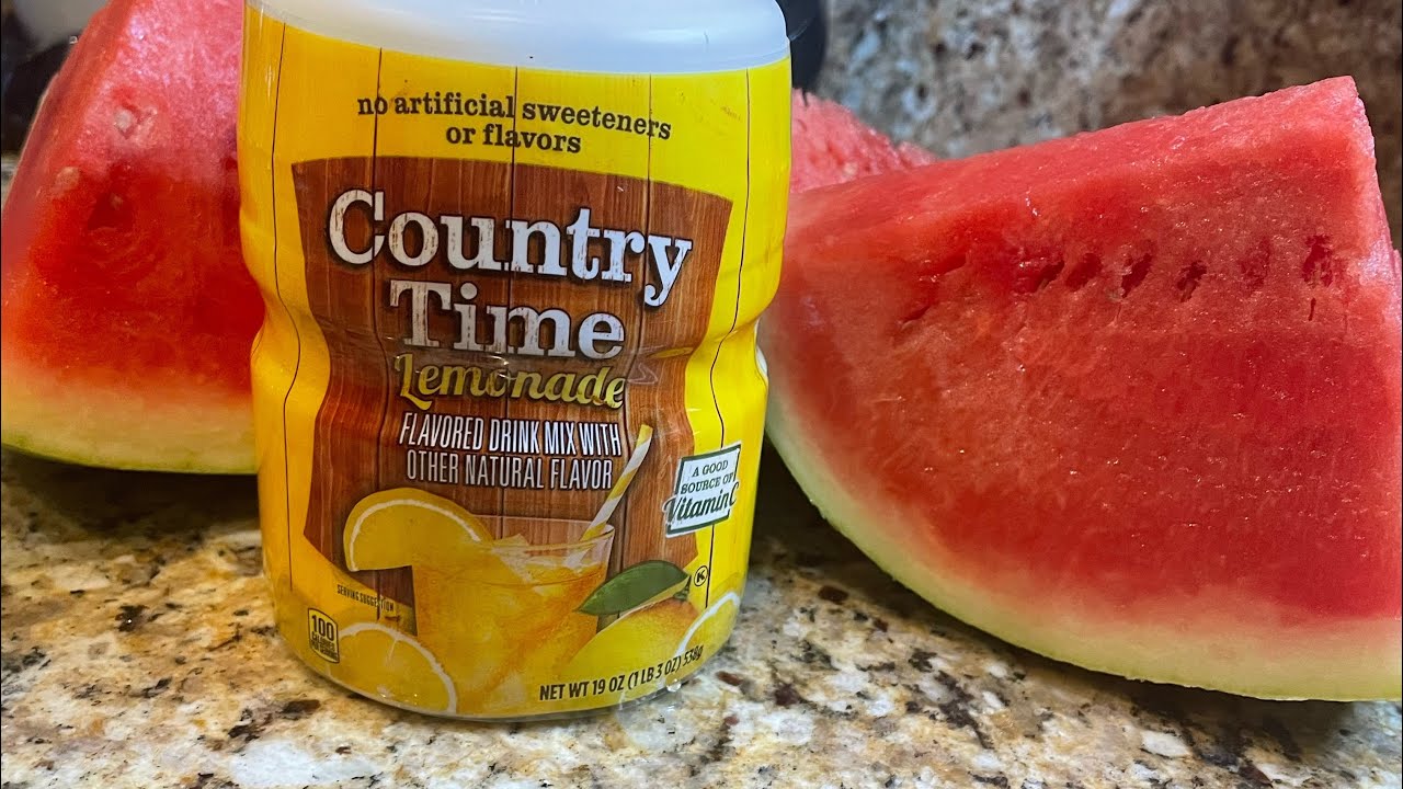 How to make a watermelon lemonade juice with lemonade mix - YouTube