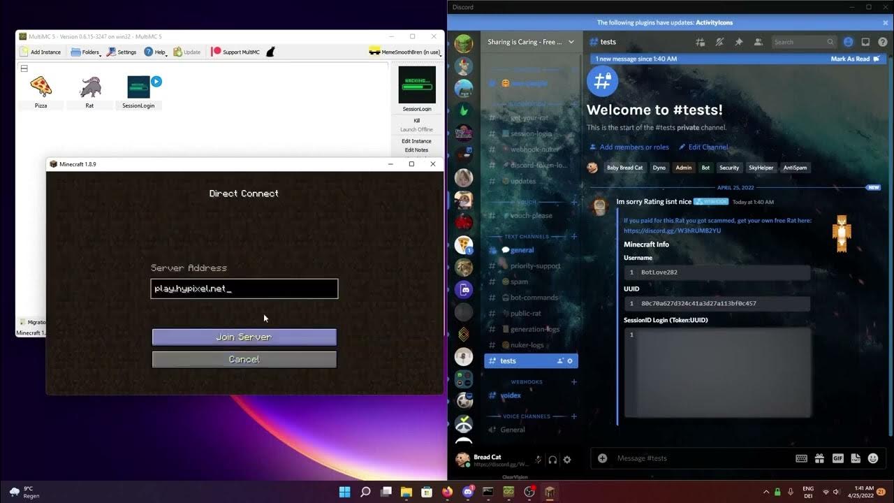 Free Minecraft Session Login Mod | Hack Hypixel Skyblock Accounts using ...