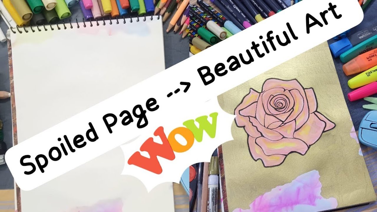 Drawing Flower 🌺🌺 I Spoiled My Page, But Turned it into A Beautiful Art ...