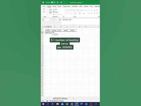 Leading Zero Sequence | Adding zero before numbers | Excel Experts - YouTube