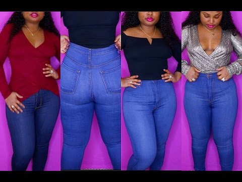 FashionNOVA  High Waist jeans  Mini TRY ON! - Queenii Rozenblad